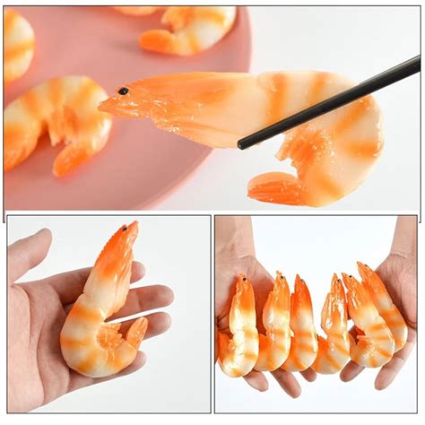 Cooked Shrimp Artificial Fake Shrimp Simulated Ocean Shrimp Model Craft