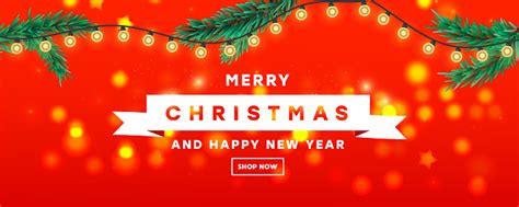 메리 크리스마스와 새해 복 많이 받으세요 디자인 템플릿 배너 분기 전나무 웹 배너 포스터를 사용 하 여 빨간색 배경에 별 12월 31일에 대한 스톡 벡터 아트 및 기타