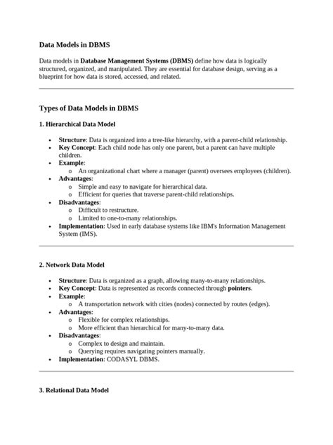 Data Models In Dbms Pdf Databases Relational Database