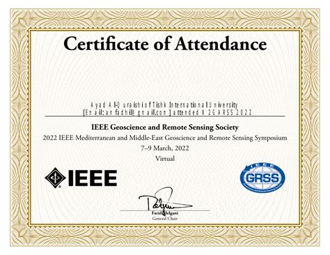 Pdf Certificate Of Attendance The Ieee Geoscience And Remote Sensing