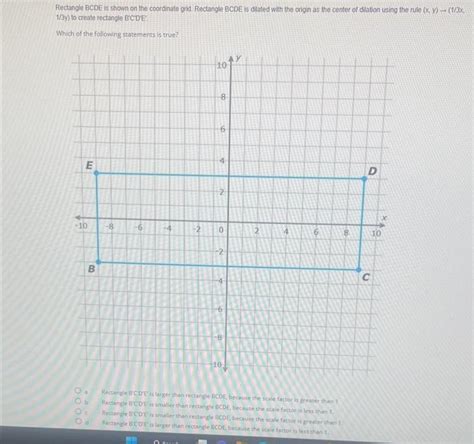 Solved Rectangle Bcde Is Shown On The Coordinate Grid