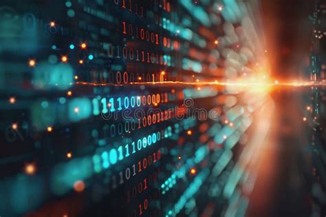 Digital Data Stream Background With Binary Code The Flow Information Of