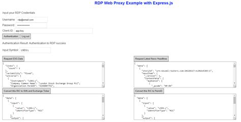 Setting Up Proxy For The Refinitiv Data Platform Apis On The Web Browser With Express Js