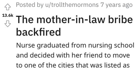 Womans Mother In Law Tried To Pay Her Off To Leave Her Son Because She Didnt Approve So She