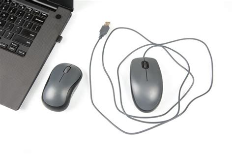 Premium Photo Wireless Mouse And Wired Computer Mouse In Comparison Electronic Devices For Work