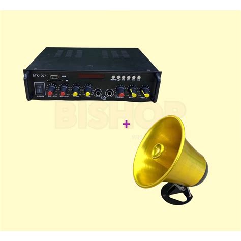 ชุดเครื่องขยายเสียง Stk 007 Ac90 240v Dc12v 30w สามารถรองรับ Bluetooth พร้อมปากฮอร์นจิ๋ว Bh 530