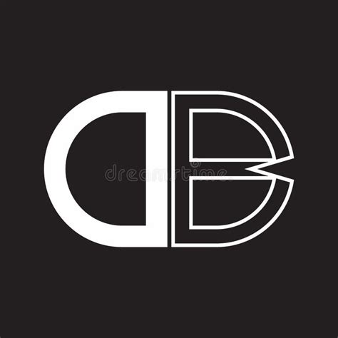 Db Letter Logo Monogram With Oval Shape Negative Space Design Template Stock Vector