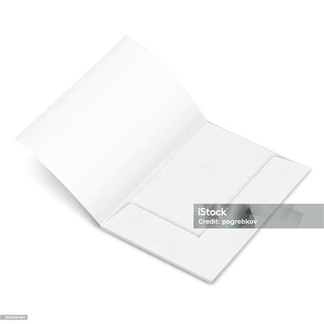 흰색 백지 파일 폴더를 엽니다 사실적인 벡터 모형 보고서 프로젝트 프리젠테이션을 위한 문서 홀더 모형 3차원 형태에 대한 스톡 벡터 아트 및 기타 이미지 Istock