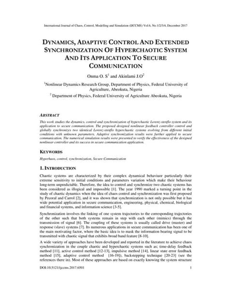 Dynamics Adaptive Control And Extended Synchronization Of Hyperchaotic System And Its