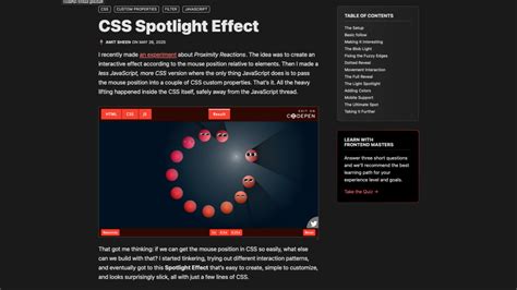 Day 143 Creative Uses Of The Css Spotlight Effect