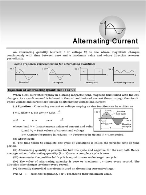 Alternating Current Pdf Root Mean Square Alternating Current