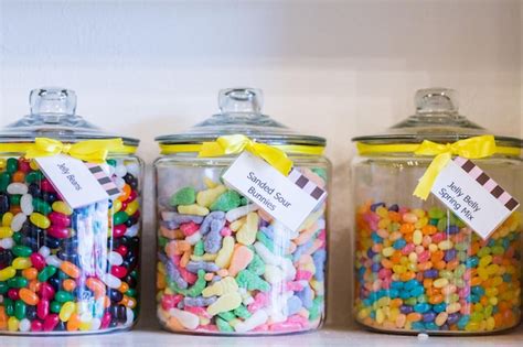 Premium Photo Jars Filled With Different Candies At The Boutique