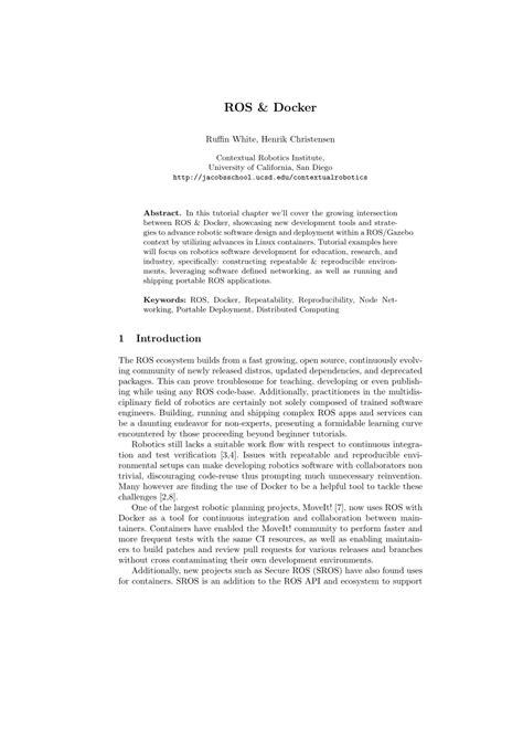 Pdf Ros And Docker