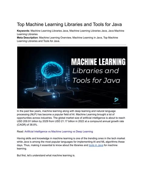 ppt top 15 machine learning libraries and tools for java powerpoint