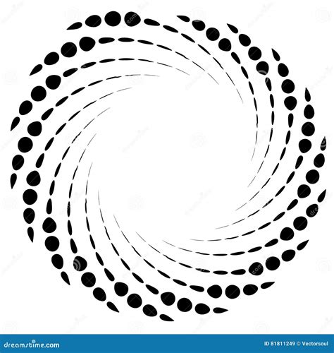Dotted Spiral Element Concentric Swirling Circles Stock Vector Illustration Of Revolved