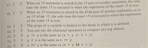 Solved T ﻿f When An If Statement Is Nested In The If Part Of
