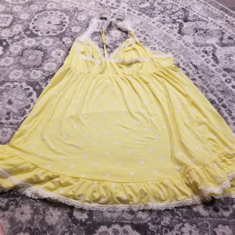 Victorias Secret Yellow Polka Dot Nightgown Gem