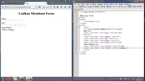 Tutorial Membuat Form Sederhana Dengan Html Youtube