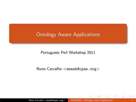 Ontology Aware Applications Ppt