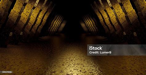 미래 지향적 인 산업 차고 클럽 창고 주차 무대지하 어두운 숲 녹색 일러스트 레이 션 배너 배경 벽지 Scifi 개념 그래픽 디자인 3d 일러스트 레이 션 비행기 격납고에