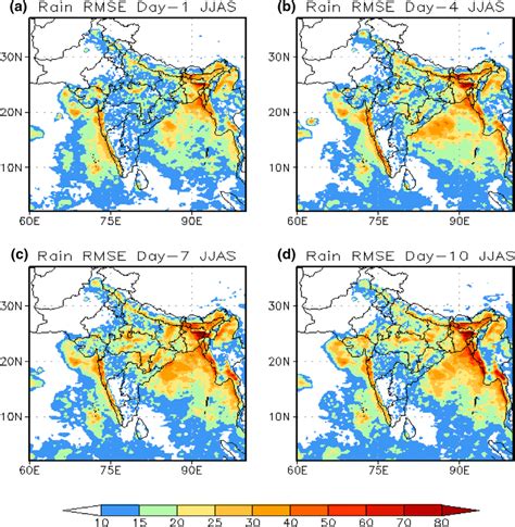 Root Mean Square Errors Rmse Mmday Of Model Forecasted Rainfall Download Scientific Diagram