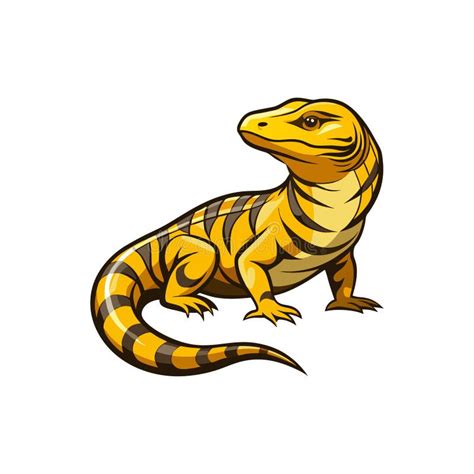 Gold Tegu A Nature Illustration Stock Illustration Illustration Of Funny Color 367148048