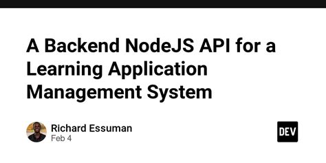 A Backend Nodejs Api For A Learning Application Management System Dev
