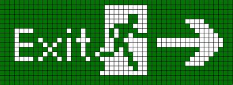Exit Sign Grid Pattern In Pixel Art Pattern Pixel Art Grid Pixel Art Design