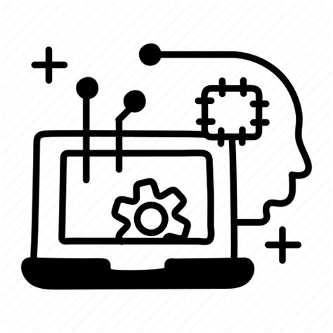 intelligence programming machine learning ai programming ai processing ai robot icon