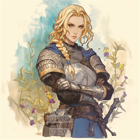 Elf Warrior Knight Lady Adoptable Dnd Art Fantasy By Dissunder On