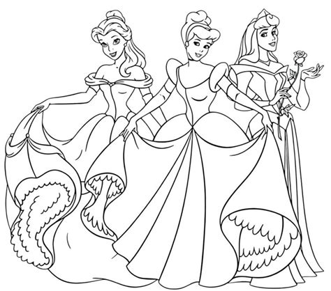 Desenho Para Colorir E Pintar Princesas Bela Cinderela E Aurora