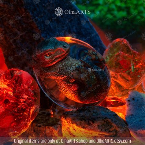 Tyrannosaurus Rex Egg With Realistic Dinosaur Embryo In Crystal Egg