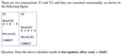 solved there are two transactions t1 and t2 and they are