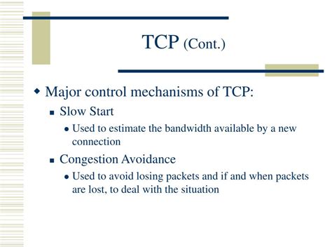 PPT Improving The Performance Of TCP Vegas And TCP SACK Investigations And Solutions