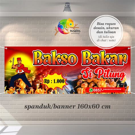 Jual 160x60 Spanduk Banner Bakso Bakar Sosis Bakar Shopee Indonesia