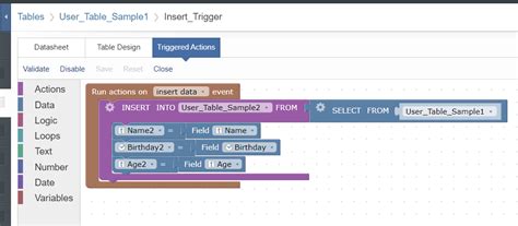 Sample Triggered Actions Tables Views And Relationships Caspio