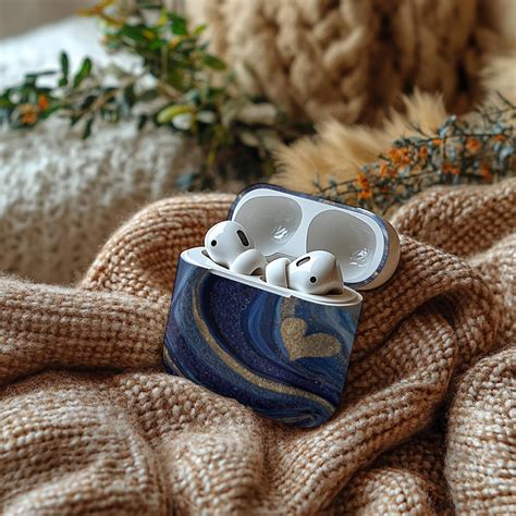 Blue Agate Gold Glitter Airpod Case Cover Airpod Pro 1 2 Airpod 1 2