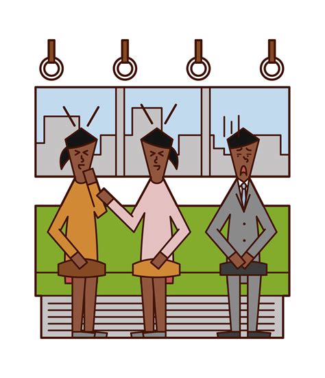 기차에서 큰 소리로 말하는 사람 여성의 그림 무료 일러스트 소재집 Kukukeke