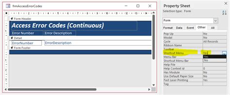 Disable Shortcut Menus In Reports