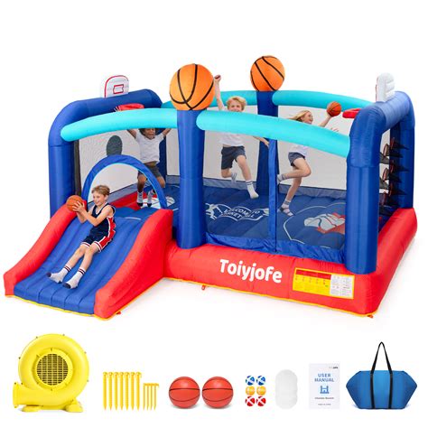 Toiyjofe Large Basketball Bounce House With Slide 5 In 1 Inflatable