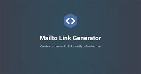 Mailto Link Generator Create Email Links Easily