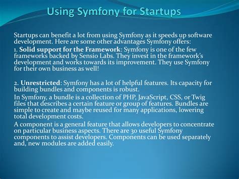 Ppt The Distinct Advantages Of Using Php Symfony Framework Powerpoint
