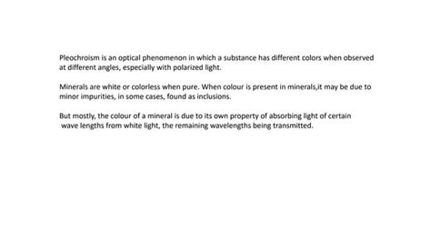 Pleochroism Phenomenon Which Explains The Science Behind Pleochroism Pptx