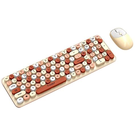 T Wolf Tf350 24g Wireless Keyboard Mouse Set Home Office Milk Tea