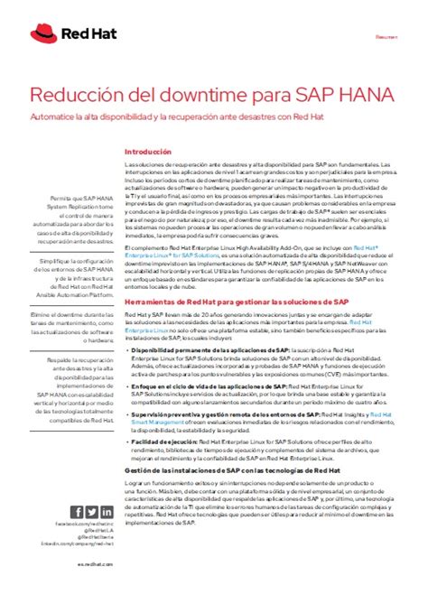 Reducción del downtime para SAP HANA Wisdom Interface
