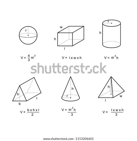 Geometry Area Volume Formulas On White Stock Vector Royalty Free Shutterstock