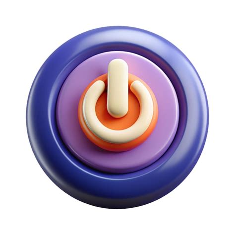 Apertar O Botão De Energia Redonda Iniciar E Ligar O Botão ícone Vetorial 3d Estilo Minimalista