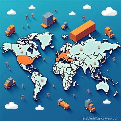 Global Logistics Map From Shenzhen Stable Diffusion Online