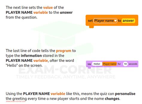 Computers Variables Exam Corner