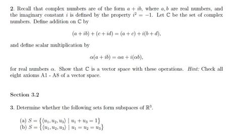 Solved A Recall That Complex Numbers Are Of The Form A Chegg